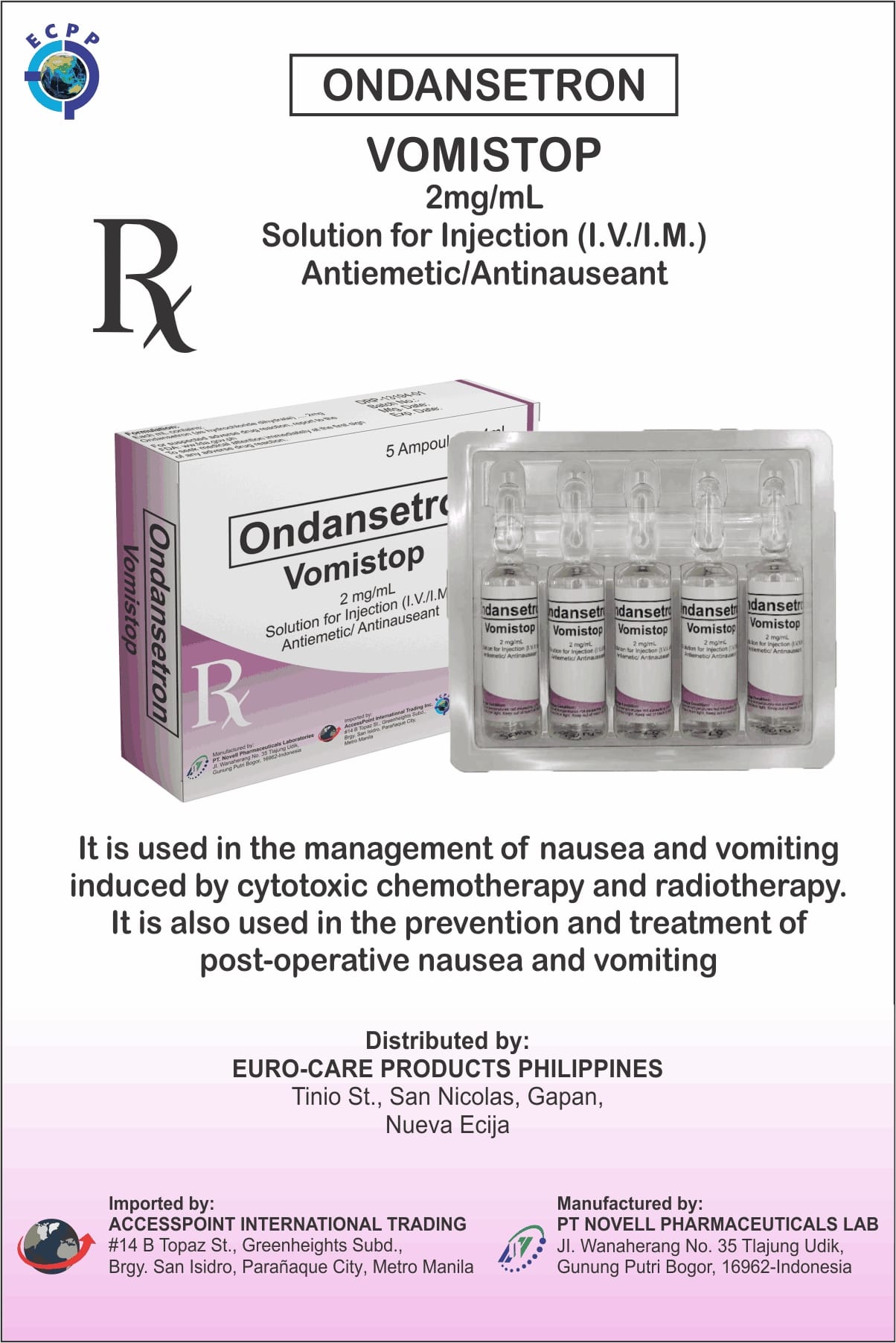 Vomistop – Euro-Care Products, Phils.